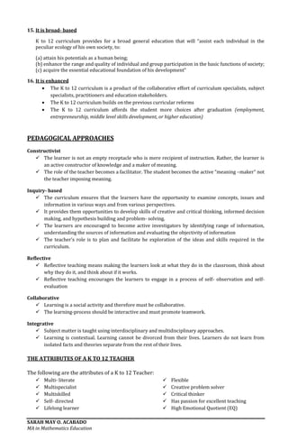 K to 12 hand outs | PDF