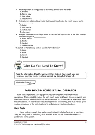 K to 12 horticulture learning module | PDF