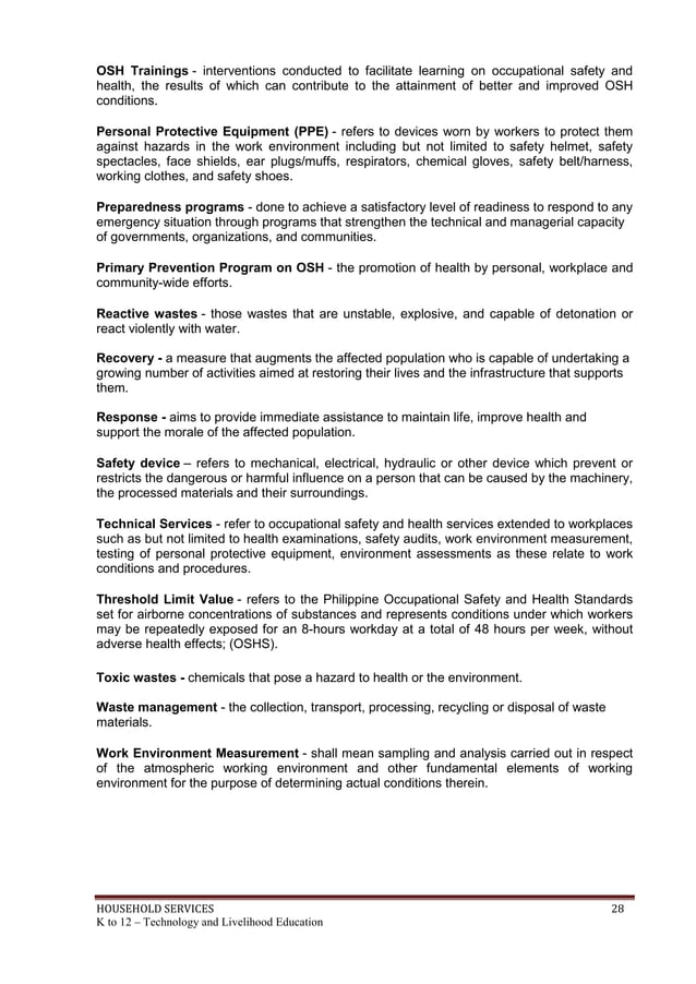 K to 12 household services learning module | PDF | Home Appliances | Home & Garden