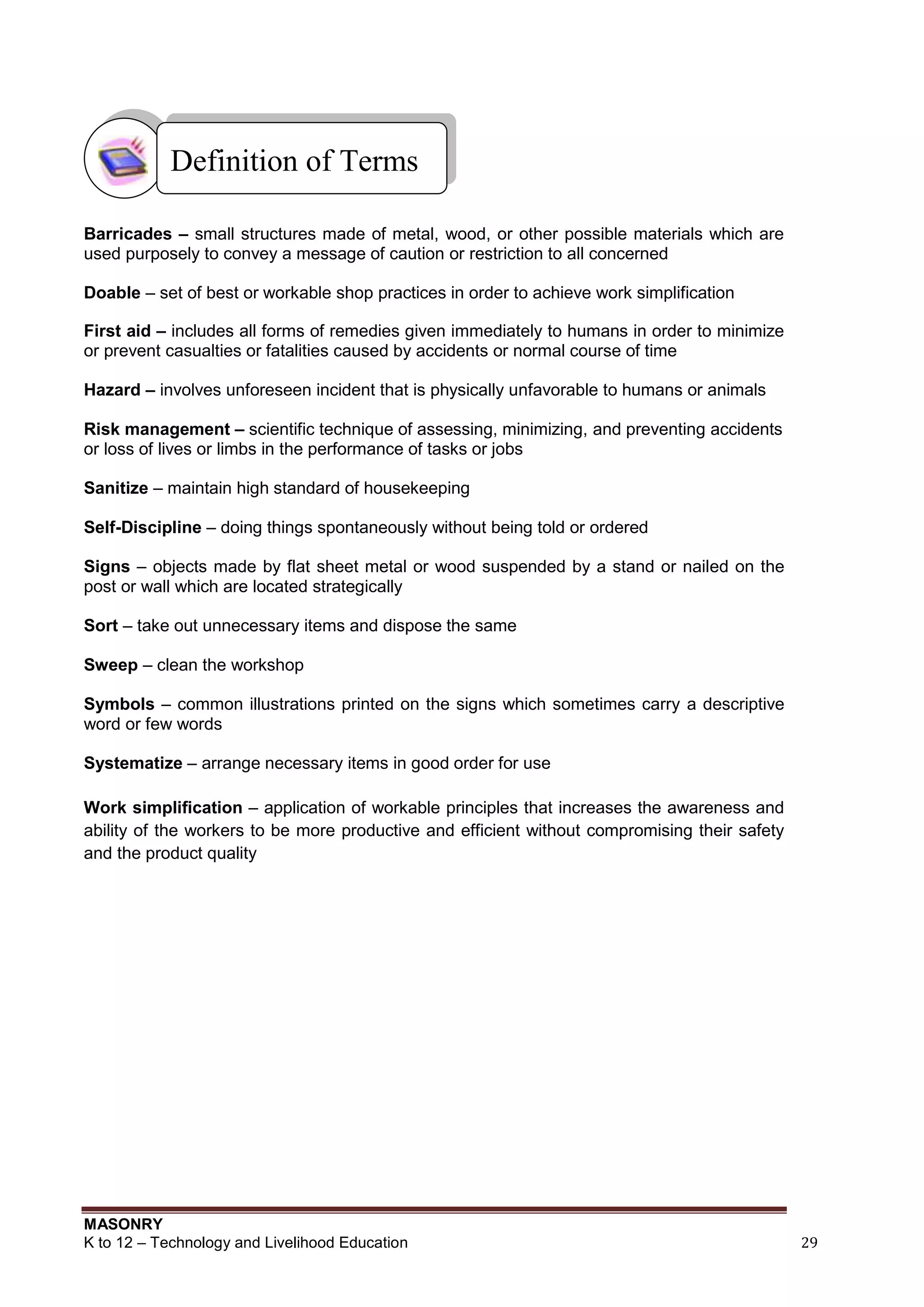 K to 12_masonry_learning_module | PDF