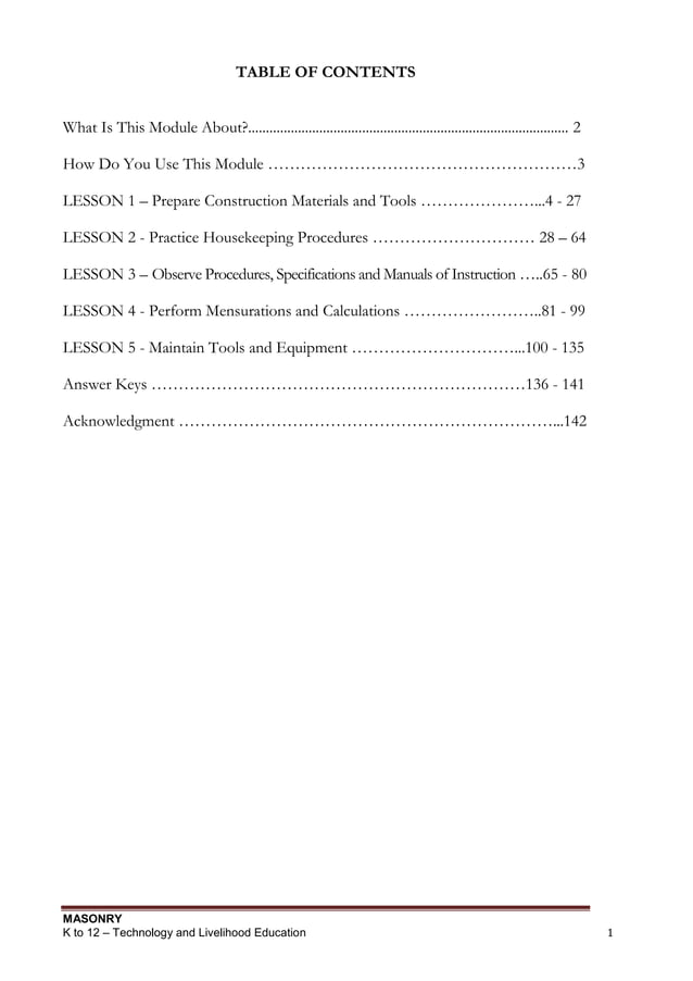 K to 12_masonry_learning_module | PDF