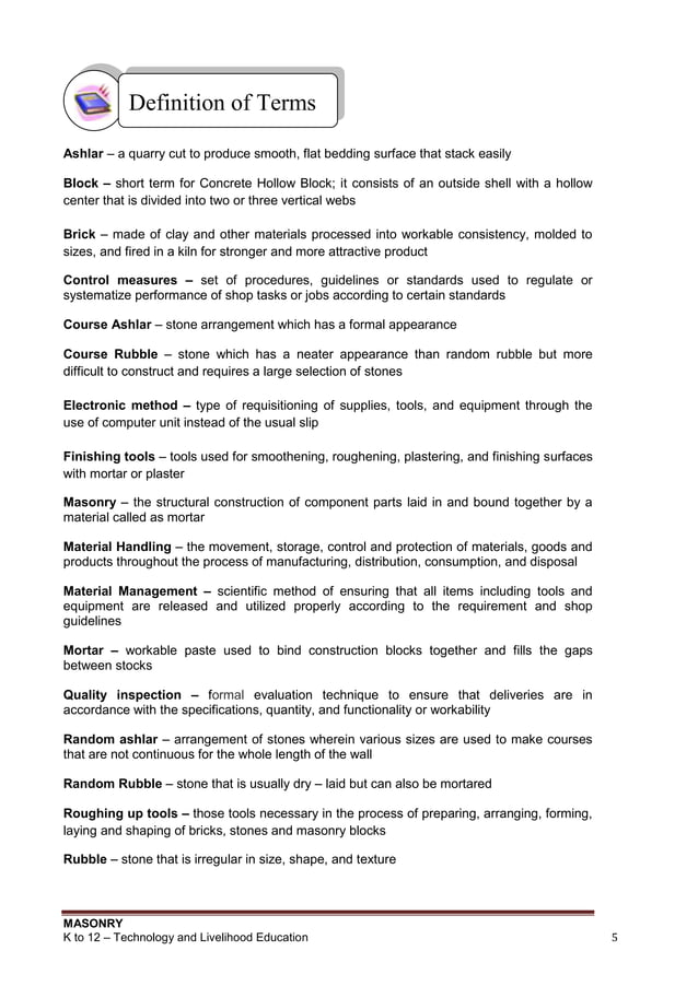 K to 12_masonry_learning_module | PDF