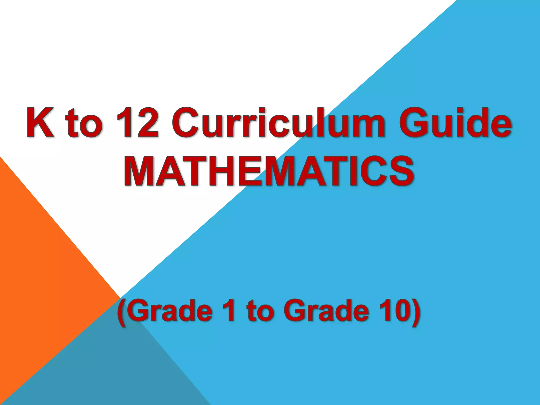 K to 12 math curriculum | PPTX