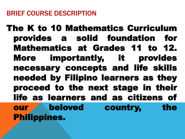 K to 12 math curriculum | PPTX