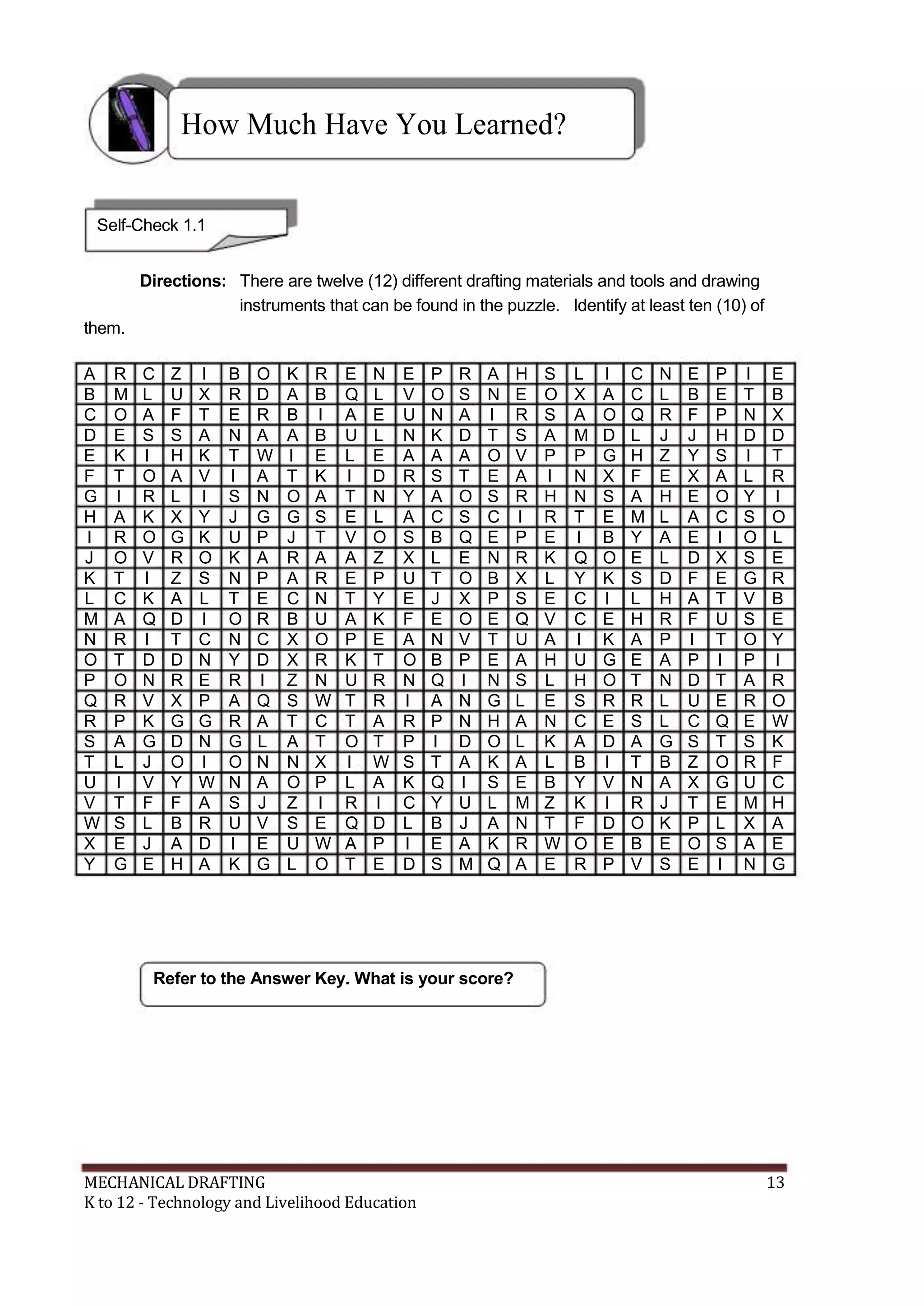 K to 12 Mechanical Drafting Learning Module | PDF