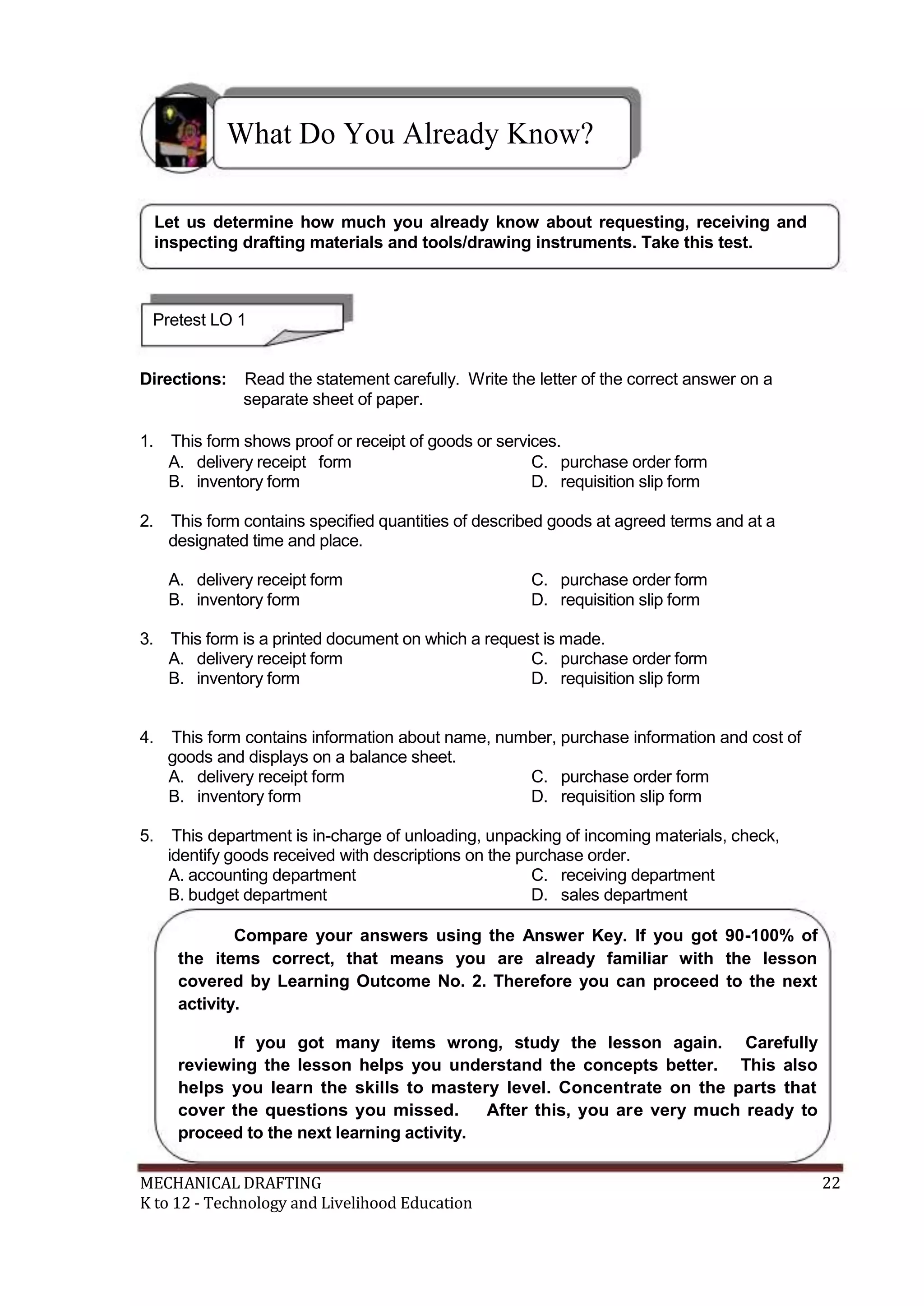 K to 12 Mechanical Drafting Learning Module | PDF