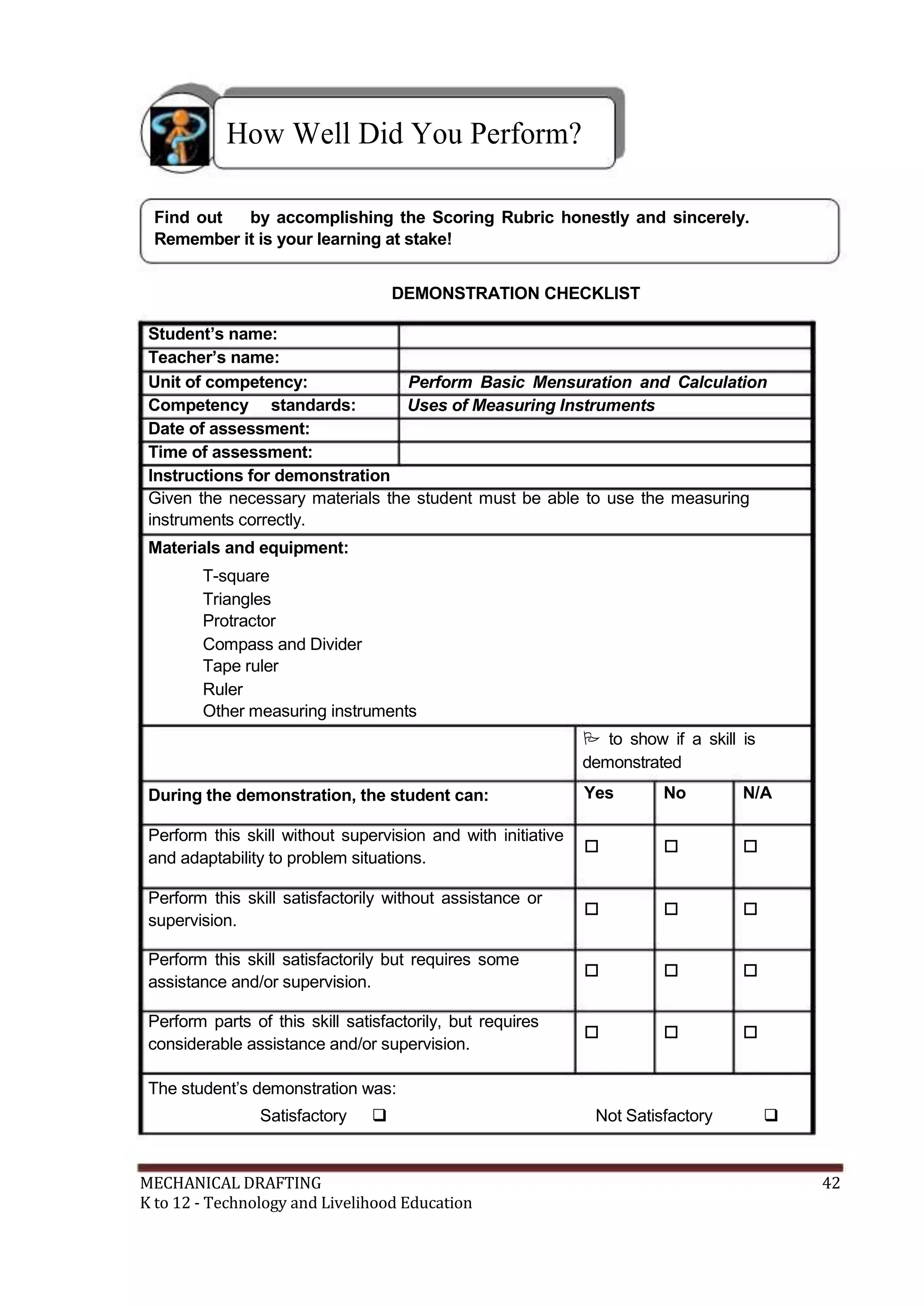 K to 12 Mechanical Drafting Learning Module | PDF