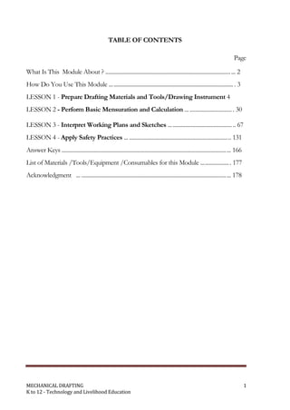 K to 12 Mechanical Drafting Learning Module | PDF