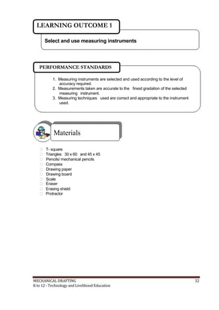 K to 12 Mechanical Drafting Learning Module | PDF