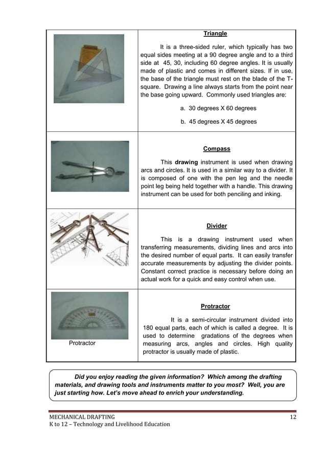 K to 12 mechanical drafting learning module | PDF
