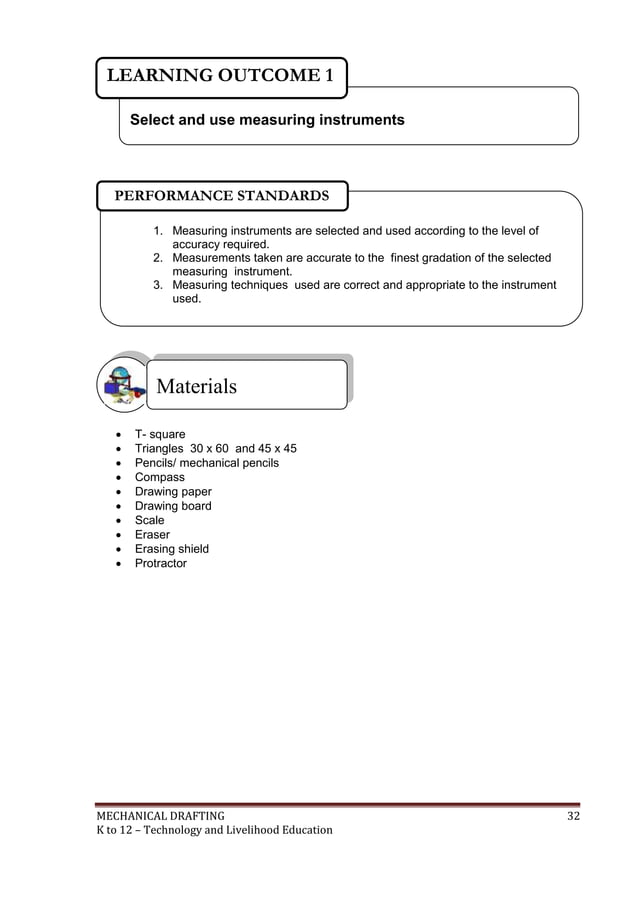 K to 12 mechanical drafting learning module | PDF