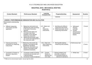 K to 12 mechanical drafting teacher's guide | PDF