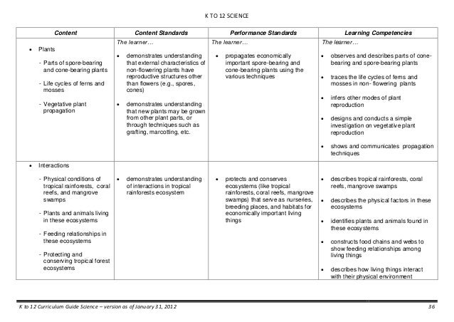 K to 12 Science Curriculum Guide