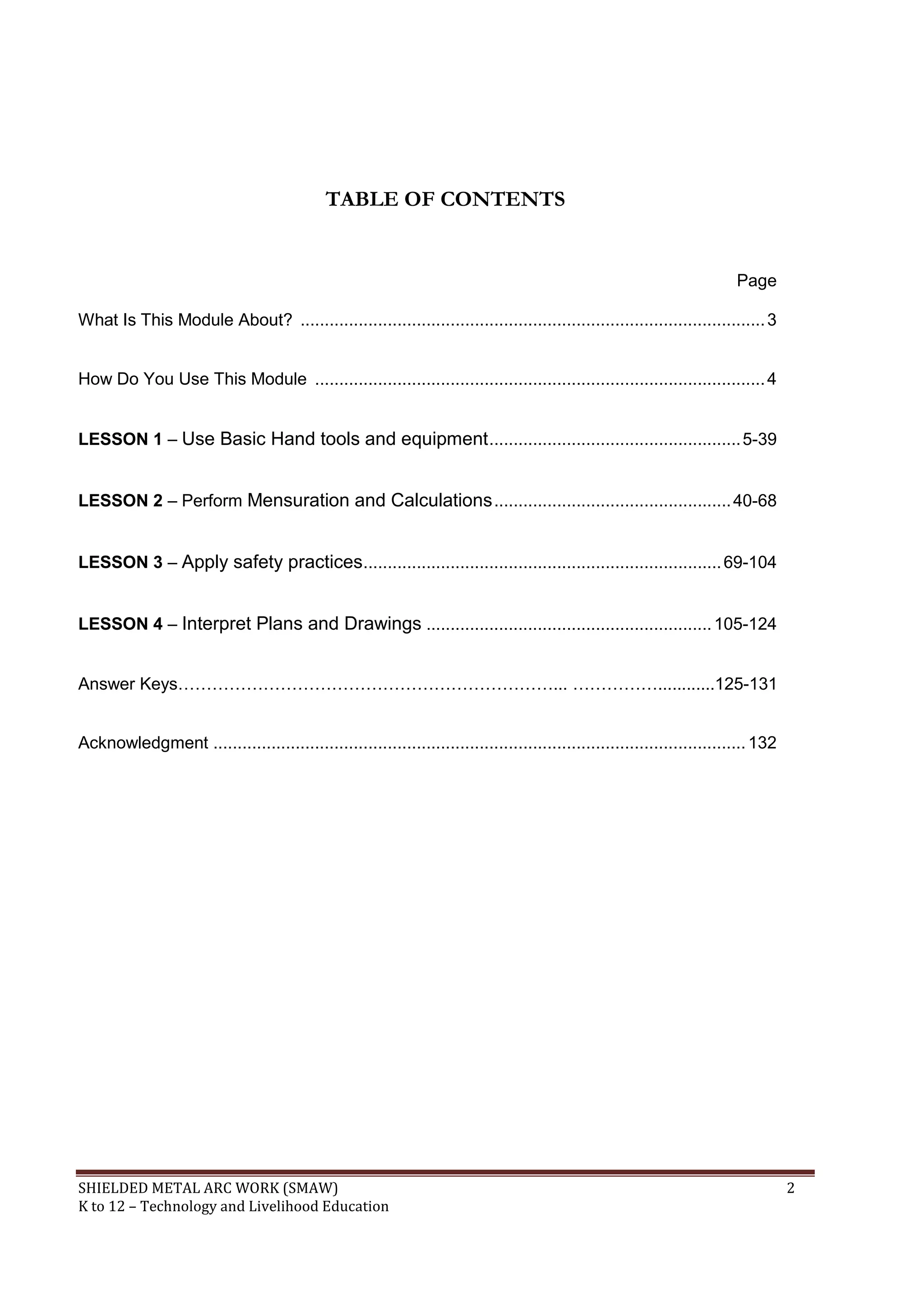 K to 12 smaw welding learning module | PDF