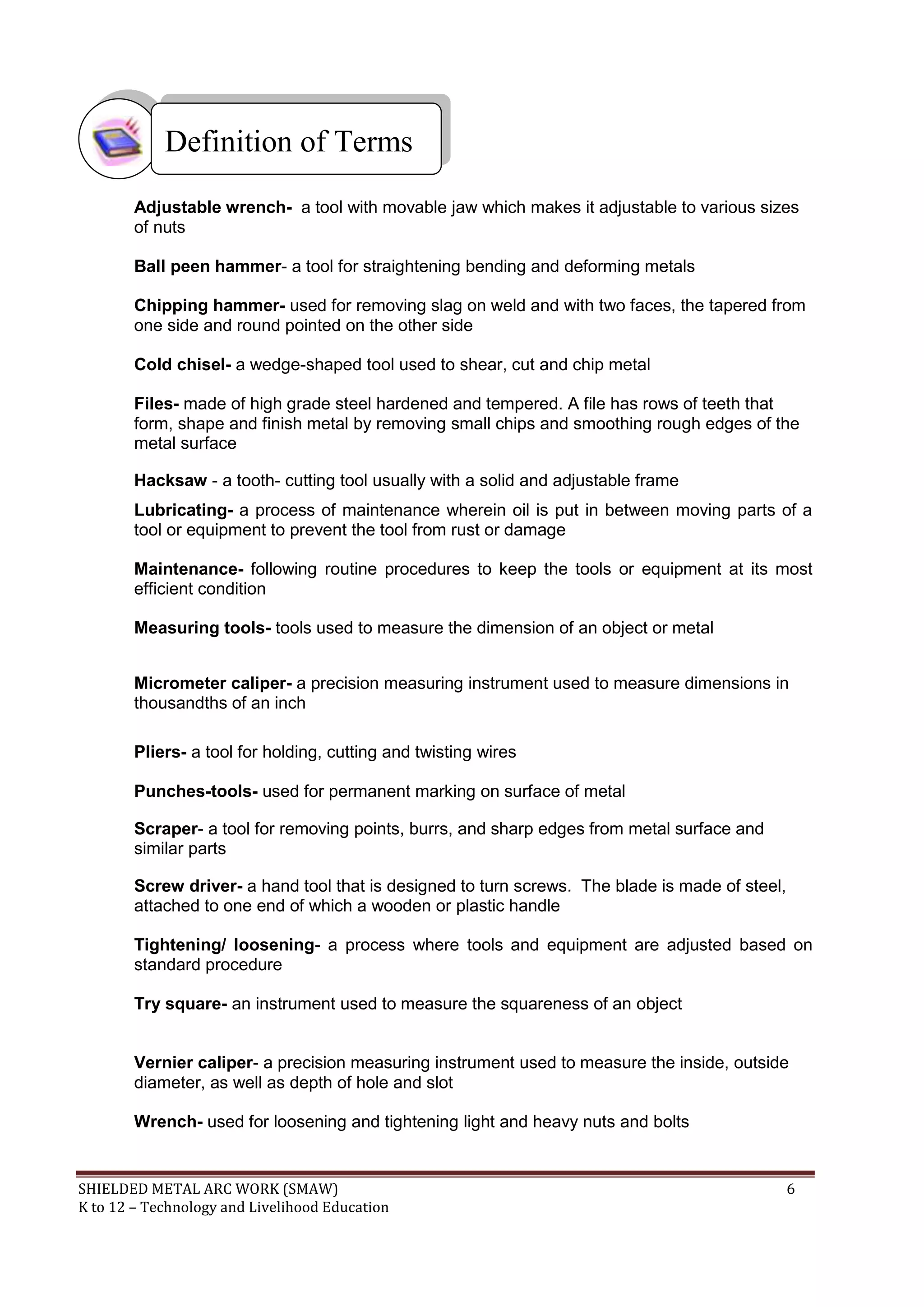 K to 12 smaw welding learning module | PDF