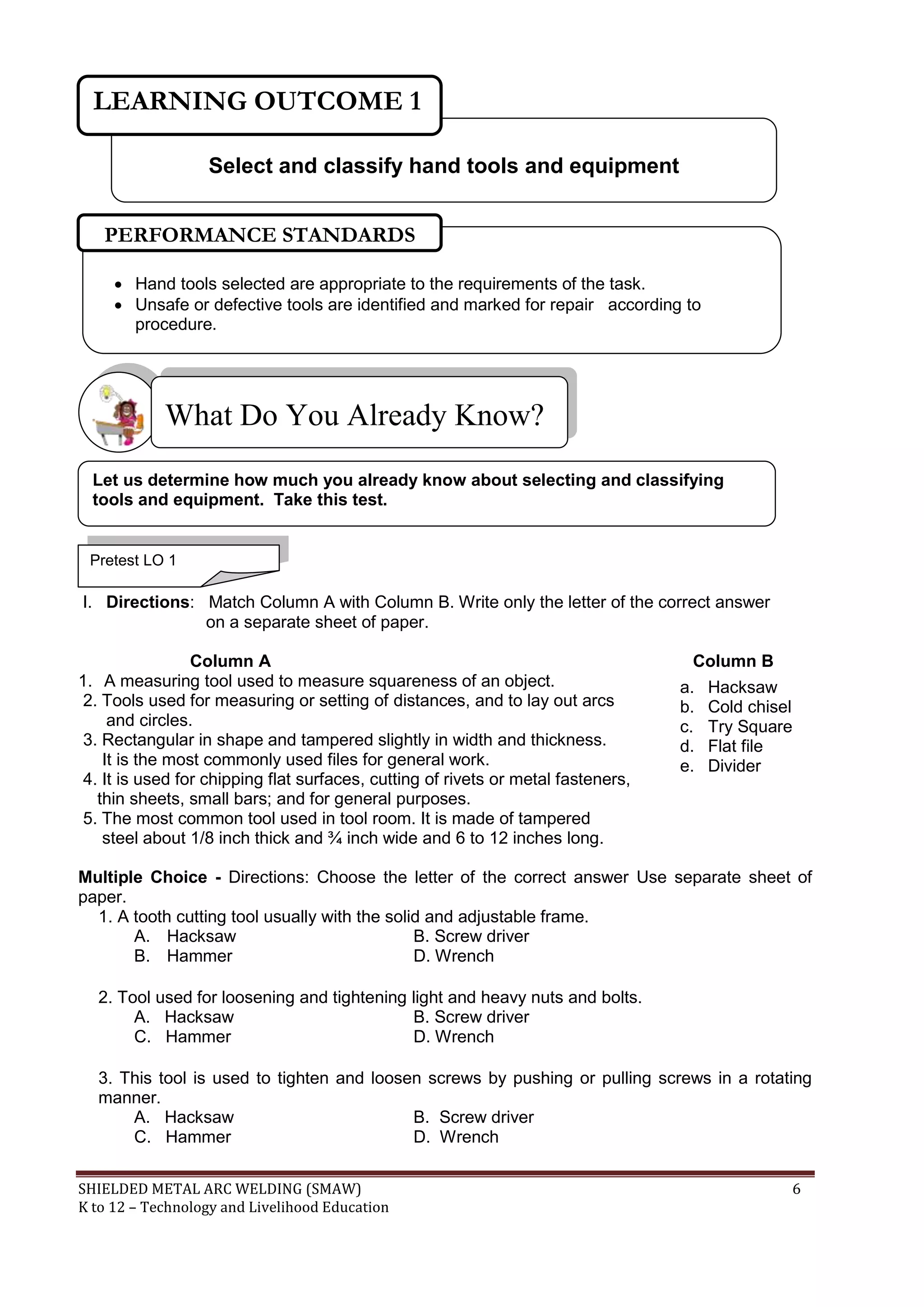 K to 12 Welding Learning Module | PDF