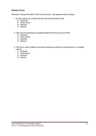 K to 12 Welding Learning Module | PDF