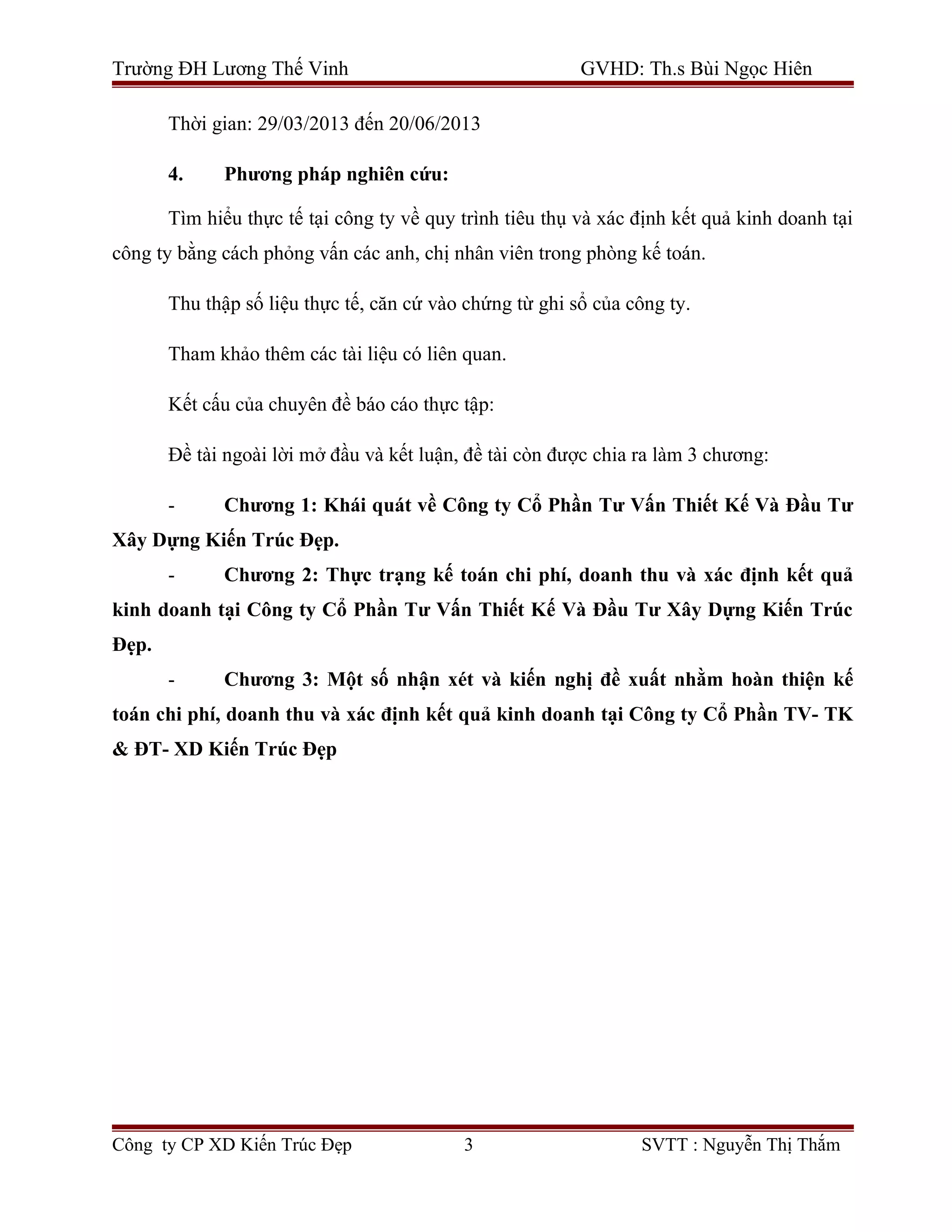 Kế toán chi phí, doanh thu và xác định kết quả kinh doanh tại công ty cổ phần tư vấn thiết kế và ...