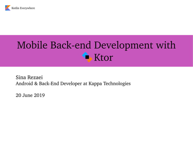 Mobile Backend Development with Ktor | ODP
