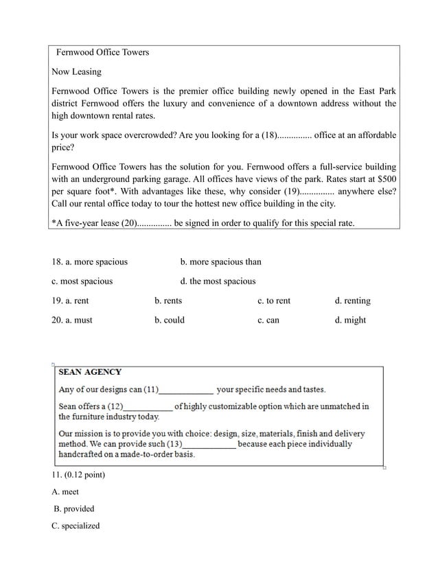 ĐÊ KT PART 6 reading-ĐÊ KT PART 6 reading | PDF