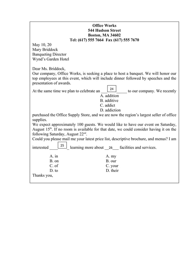 ĐÊ KT PART 6 reading-ĐÊ KT PART 6 reading | PDF