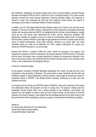 KTP Hand Only Ccardiopulmonary Resuscitation | DOCX