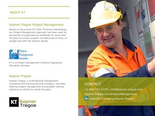Kepner-Tregoe Project Managment Suite Brochure | PPTX