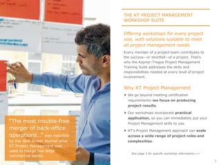 Kepner-Tregoe Project Managment Suite Brochure | PPTX