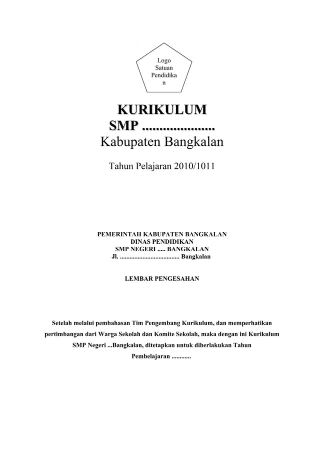 Ktsp smp-bkl-contoh | PDF