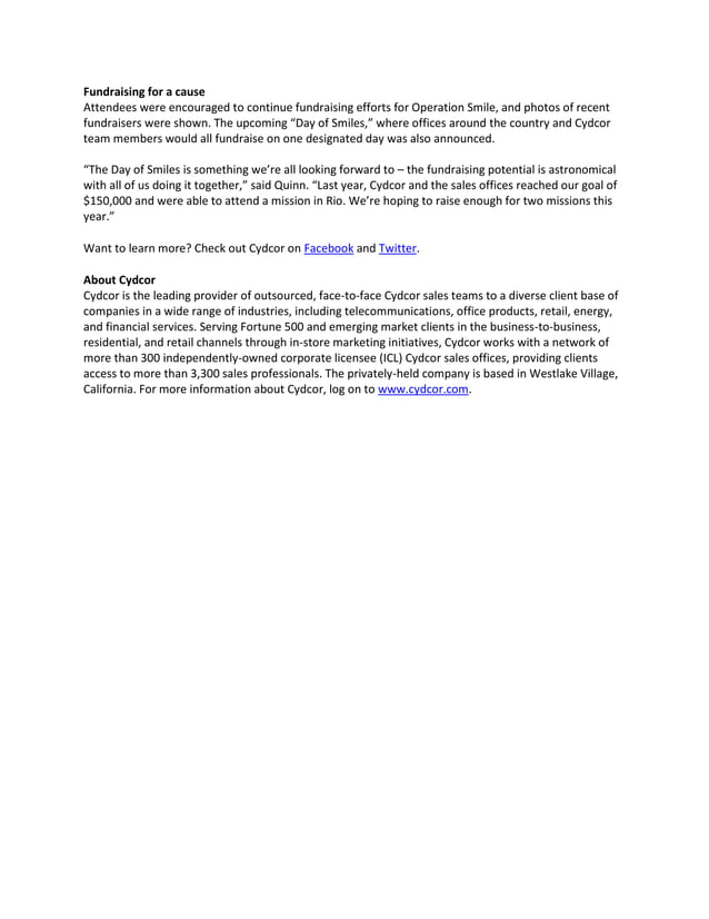 More Than 700 Attend Cydcor’s “Keys to Success Event” in Atlanta | PDF