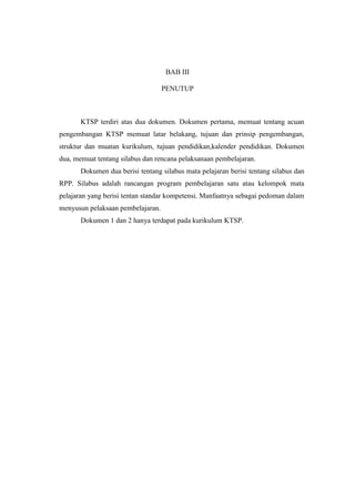 Ktsp terdiri atas dua dokumen | PDF