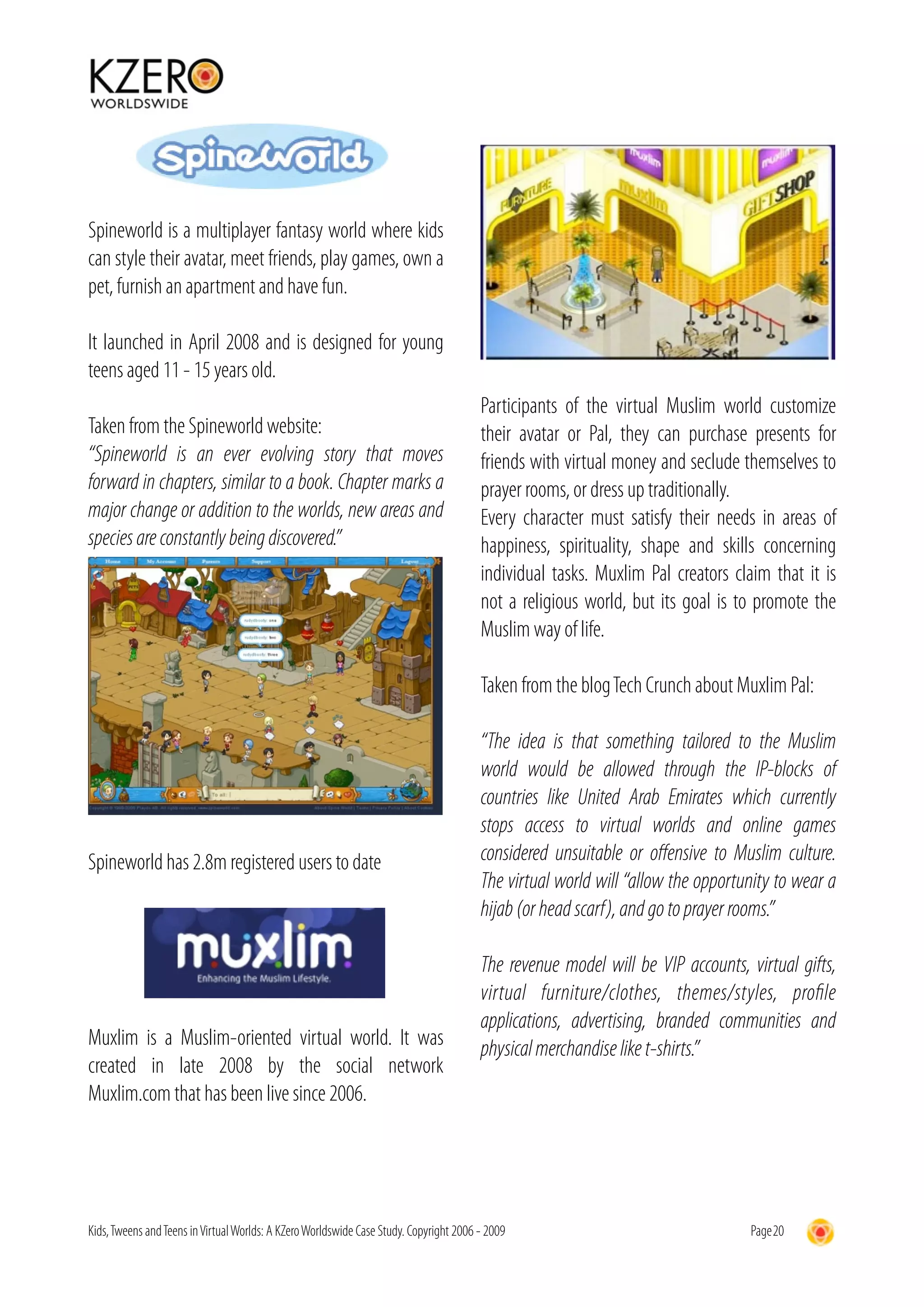 Kids, Tweens and Teens in Virtual Worlds | PDF