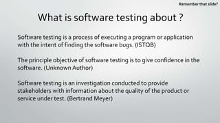 4th lecture on Software Testing given to KTU students. | PPTX