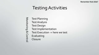 4th lecture on Software Testing given to KTU students. | PPTX
