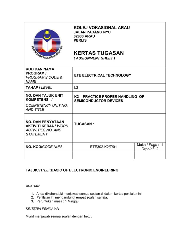 K tugasan m2 k2 tugasan 1 | DOCX