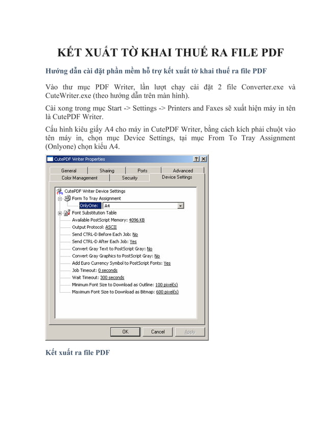 Kết xuất tờ khai thuế ra file pdf | DOC