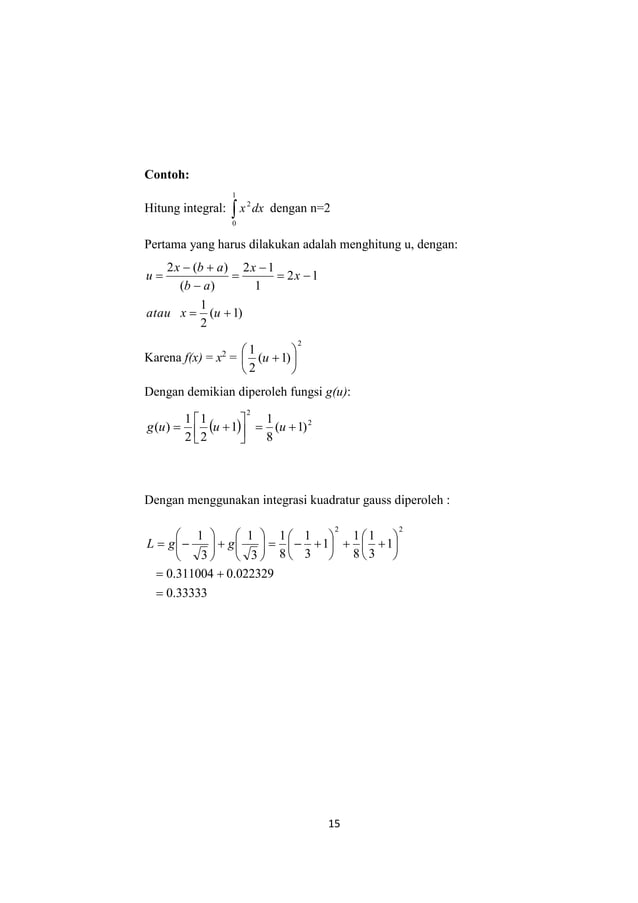 Kuadratur gauss kel 10 | PDF