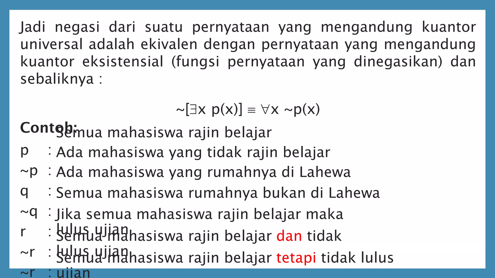 Kuantor dan Validitas Pembuktian | PDF
