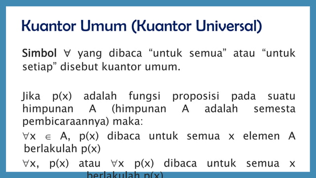 Kuantor dan Validitas Pembuktian | PDF