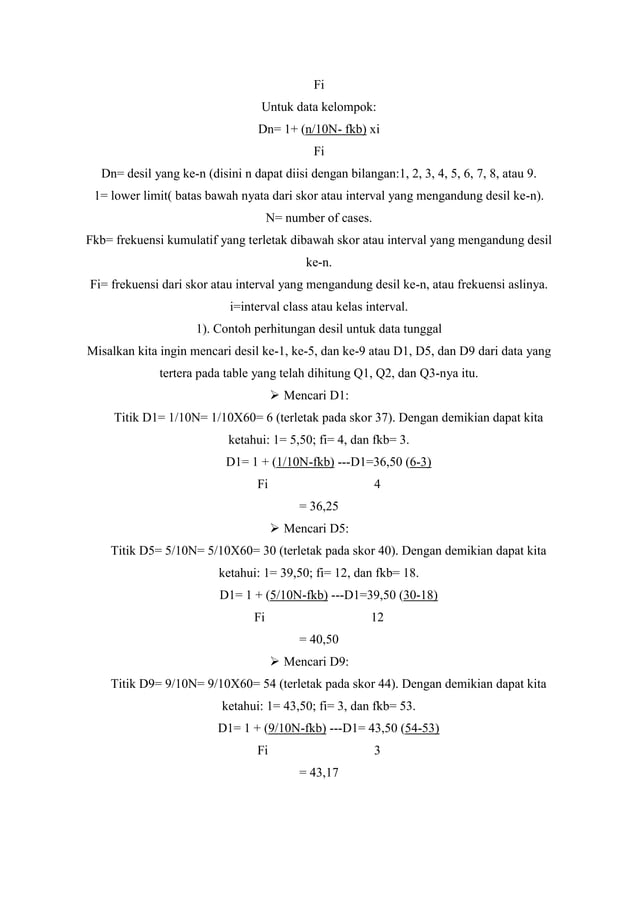 Kuartil, desil dan persentil | DOCX