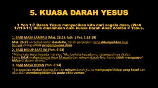 KUASA DARAH YESUS.PPT menyelamatkan manusia dari kuasa dosa. | PPTX
