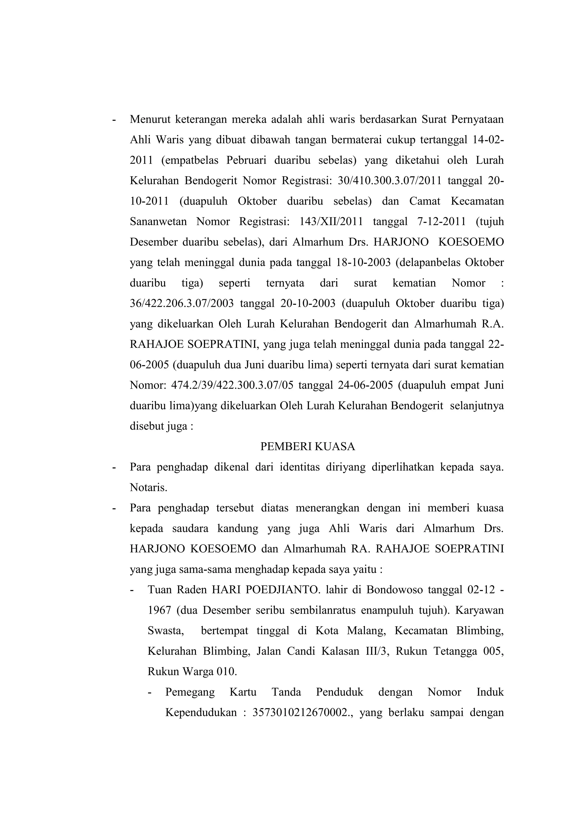 Kuasa untuk menjual | DOCX