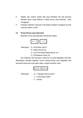 Praktikum Kuat geser batuan | DOCX