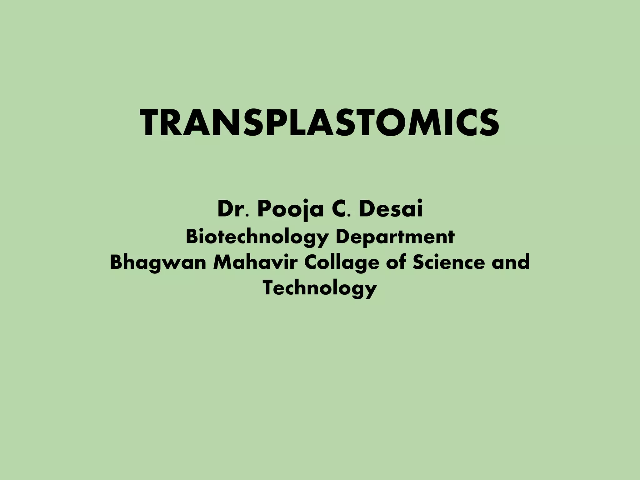 Transplastomics | PPTX