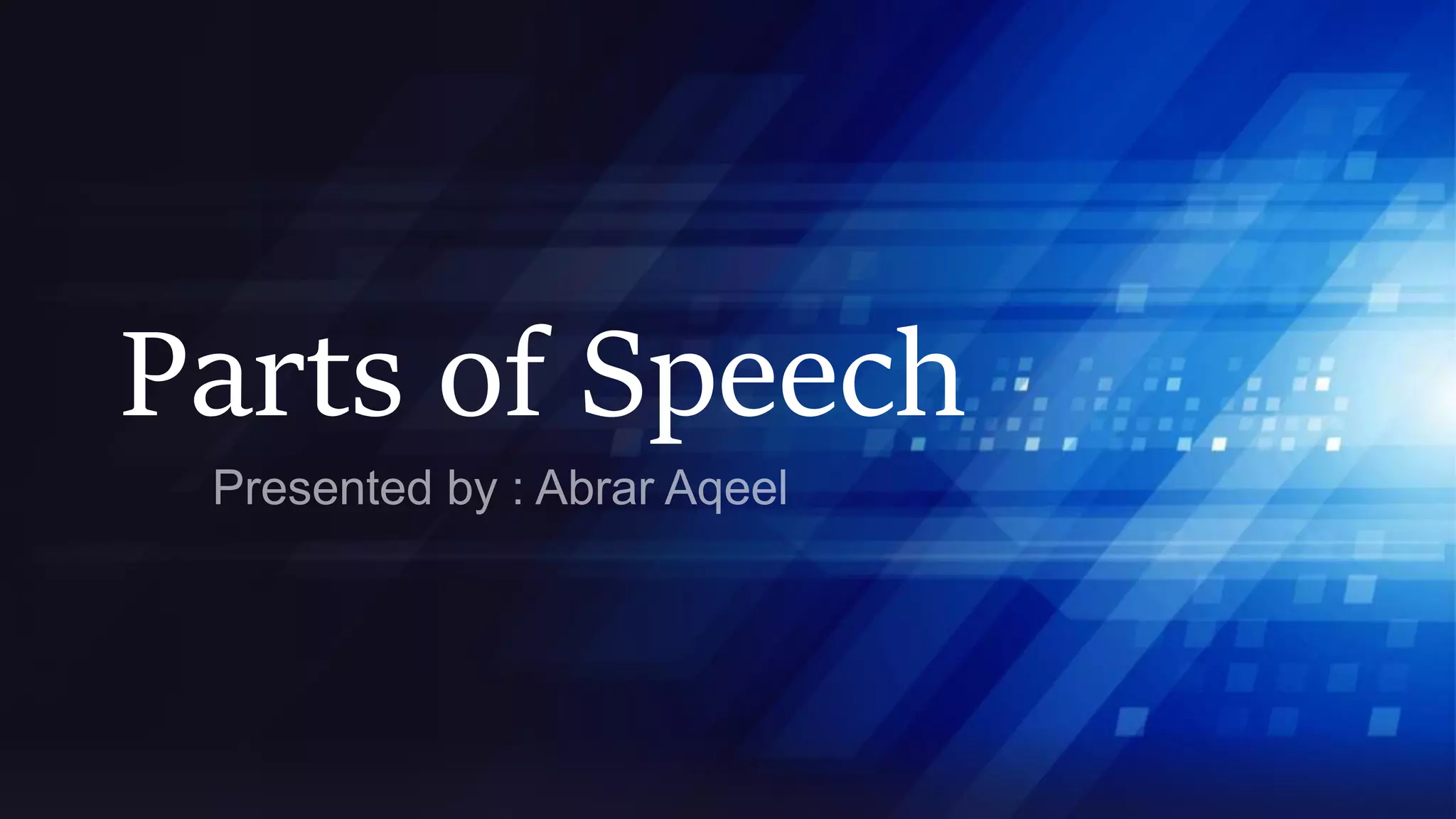 Parts of speech | PPTX
