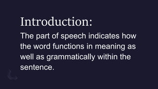 Parts of speech | PPTX