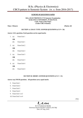 Ku b.sc physics cbcs system syllabus | PDF