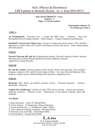 Ku b.sc physics cbcs system syllabus | PDF