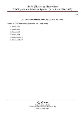 Ku b.sc physics cbcs system syllabus | PDF