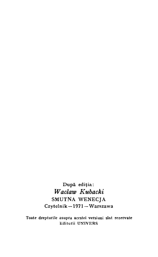 Kubacki, waclaw trista venetie | PDF